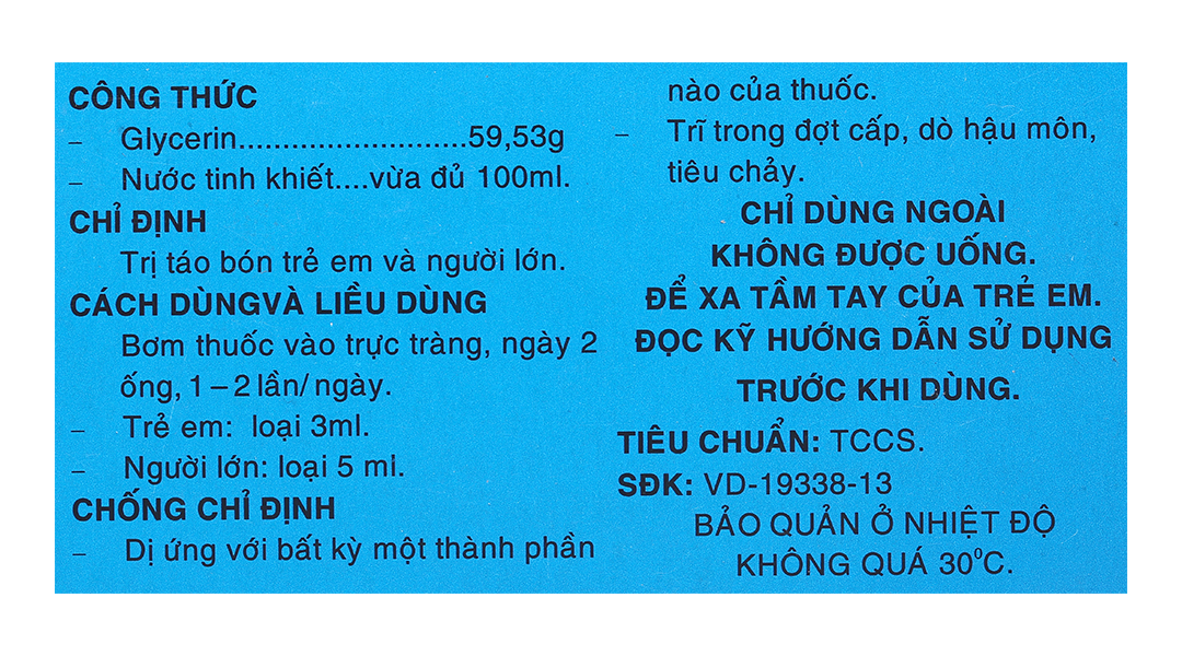 Dung dịch bơm trực tràng Rectiofar trị táo bón (40 ống x 5ml) - 12/2025 ...