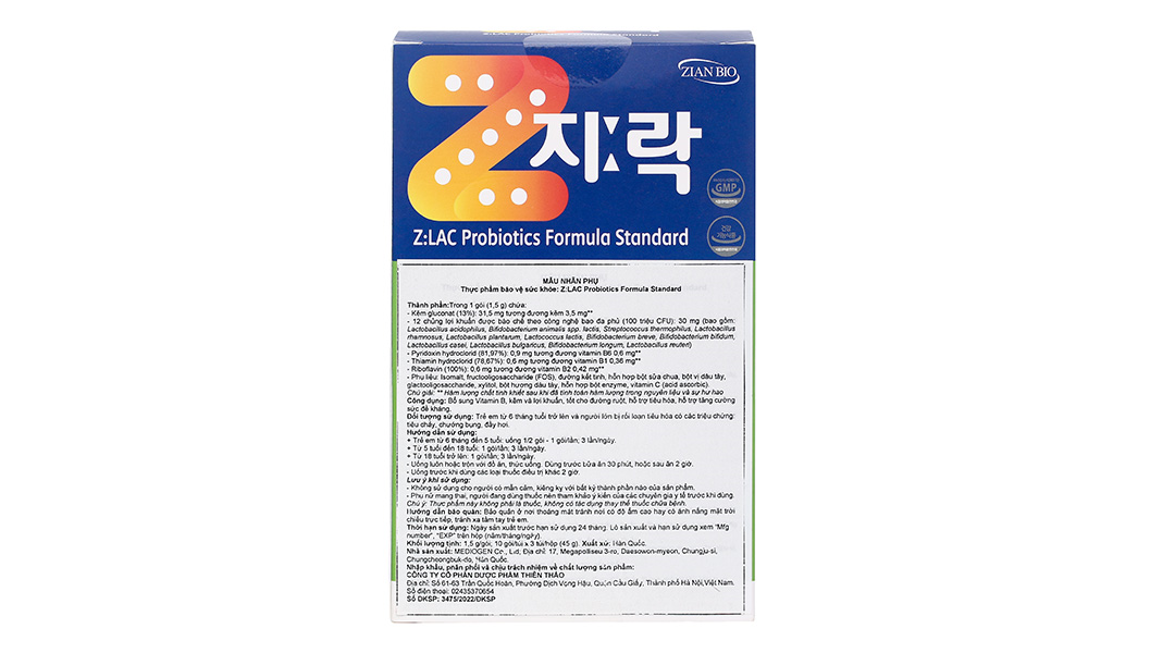 Thực phẩm bảo vệ sức khỏe Z:Lac Probiotics Formula Standard hộp 30 gói ...