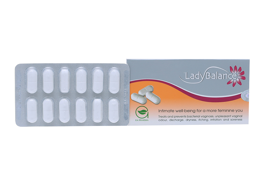 Viên đặt âm đạo Lady Balance giảm khí hư, ngứa rát âm đạo (1 vỉ x 12 ...