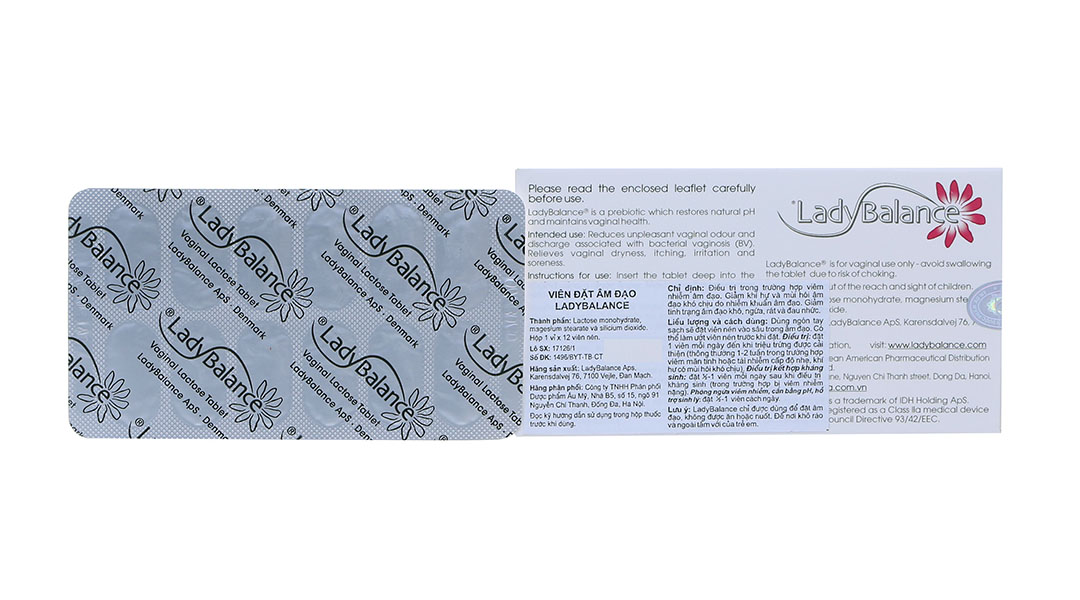 Viên đặt âm đạo Lady Balance giảm khí hư, ngứa rát âm đạo (1 vỉ x 12 ...