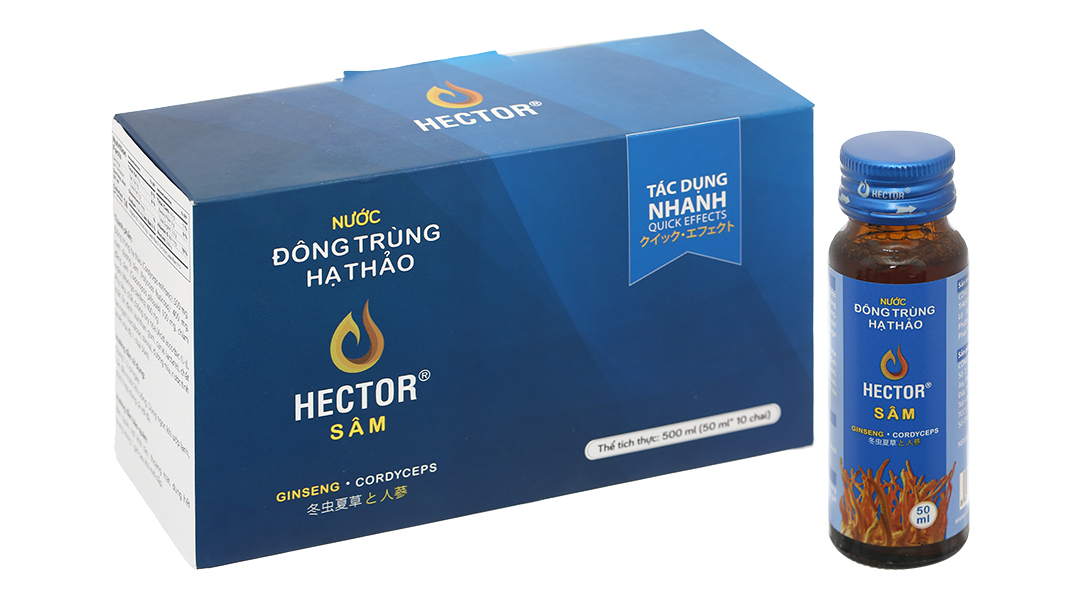 Nước Nấm Đông Trùng Hạ Thảo Hector Sâm hộp 10 chai x 50ml - 12/2025 ...