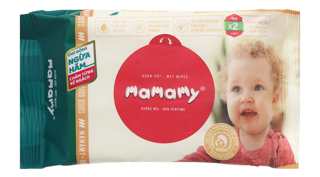 Khăn ướt em bé Mamamy không mùi hương gói 30 miếng - 10/2025 ...