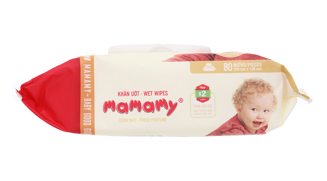 Khăn ướt em bé Mamamy hương thơm mát gói 80 miếng - 09/2025 ...