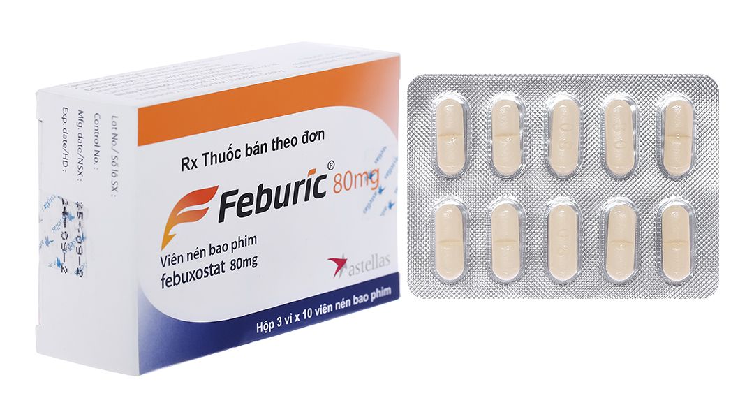 Feburic 80mg điều trị tăng acid uric huyết mạn tính trong bệnh gout (3 ...