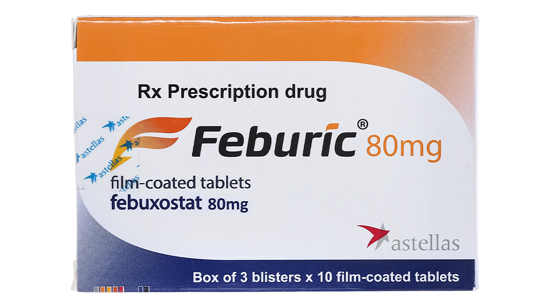 Feburic 80mg điều trị tăng acid uric huyết mạn tính trong bệnh gout (3 ...