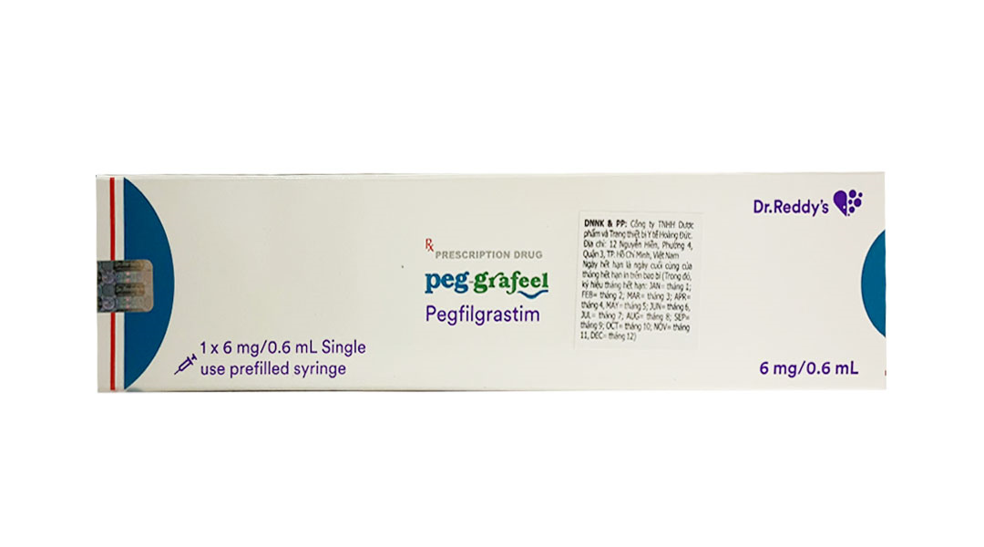 Dung dịch tiêm Peg-Grafeel 6mg/0.6ml điều trị hỗ trợ sau hóa xạ trị hộp ...