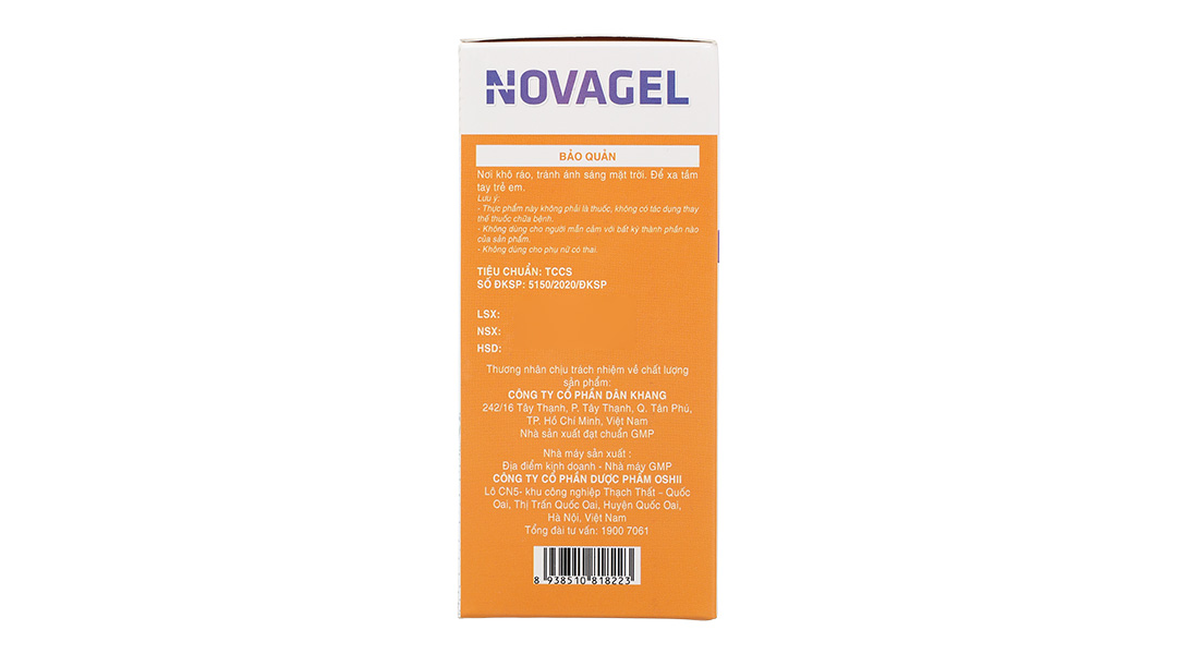 Novagel Dân Khang hộp 20 gói x 10ml - 08/2025 | nhathuocankhang.com
