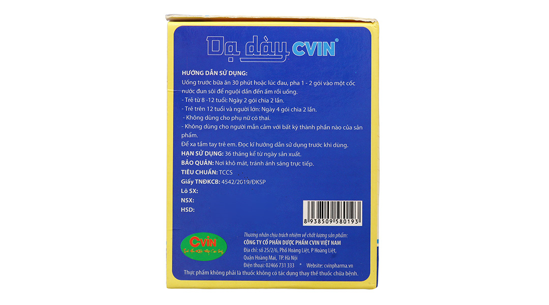 Dạ Dày Cvin Hộp 30 Gói x 5G - 08/2025 | nhathuocankhang.com