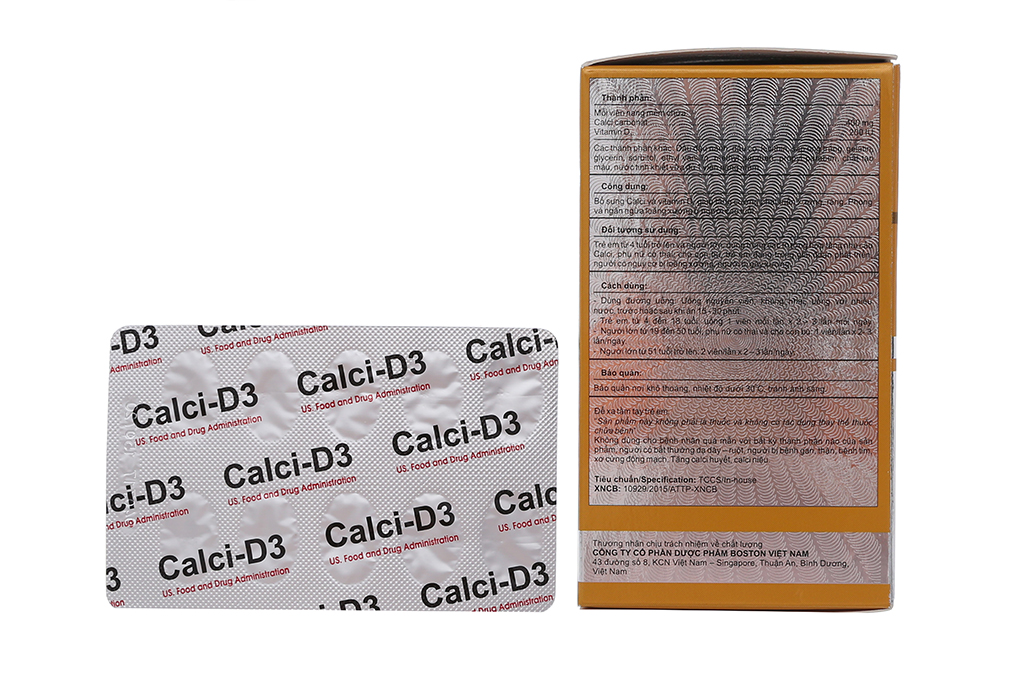 Viên uống giúp xương chắc khỏe Calci-D3 Boston Pharma hộp 100 viên - 08 ...