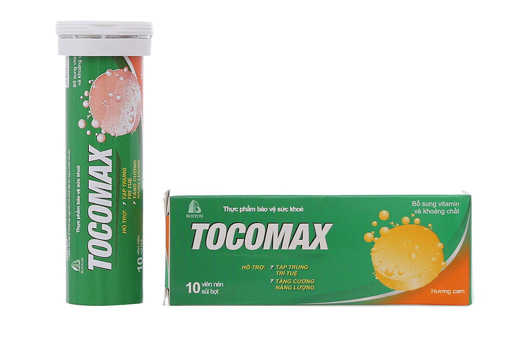 Viên sủi bổ sung vitamin tổng hợp Tocomax hương Cam tuýp 10 viên - 12/ ...
