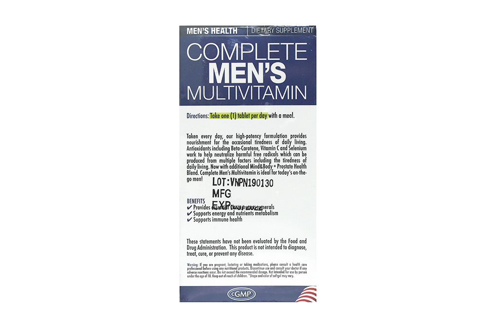 Pn Plus Complete Men'S Multivitamin chai 90 viên - 09/2025 ...