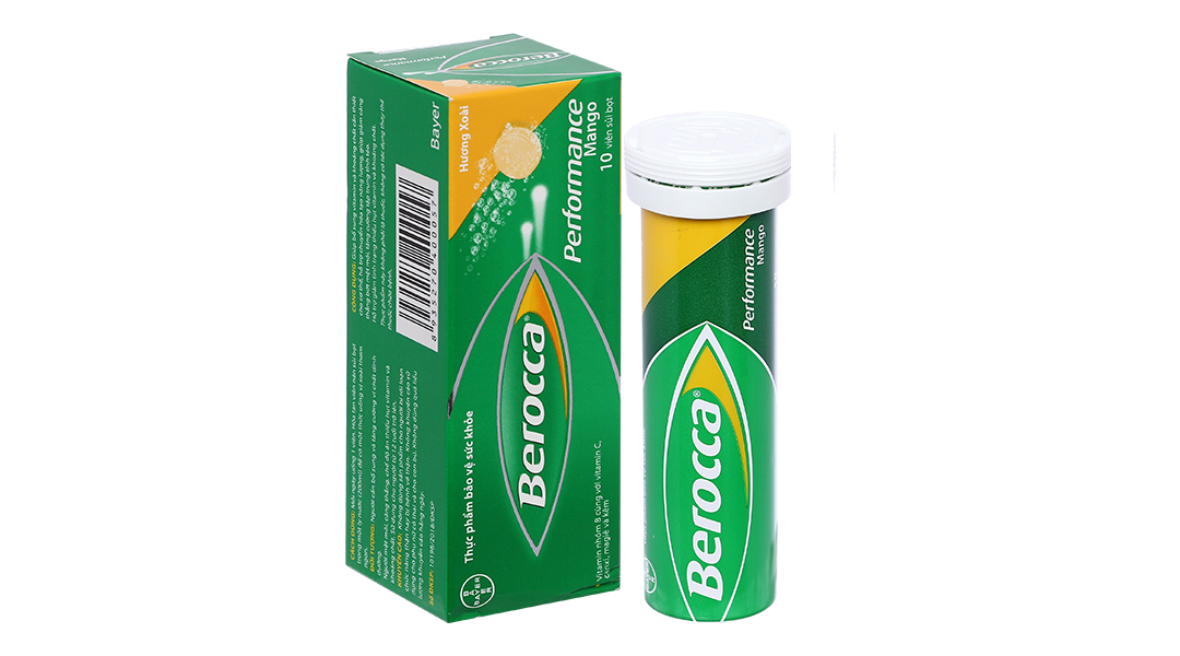 Berocca Performance Mango tuýp 10 viên - 10/2025 | nhathuocankhang.com