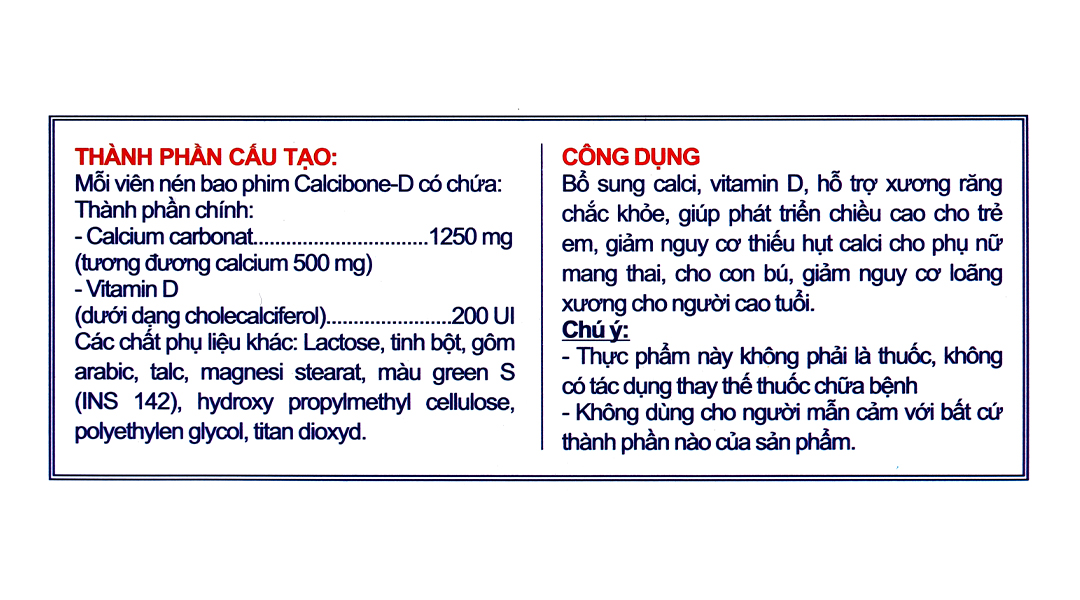 Calcibone D hộp 100 viên - 11/2025 | nhathuocankhang.com