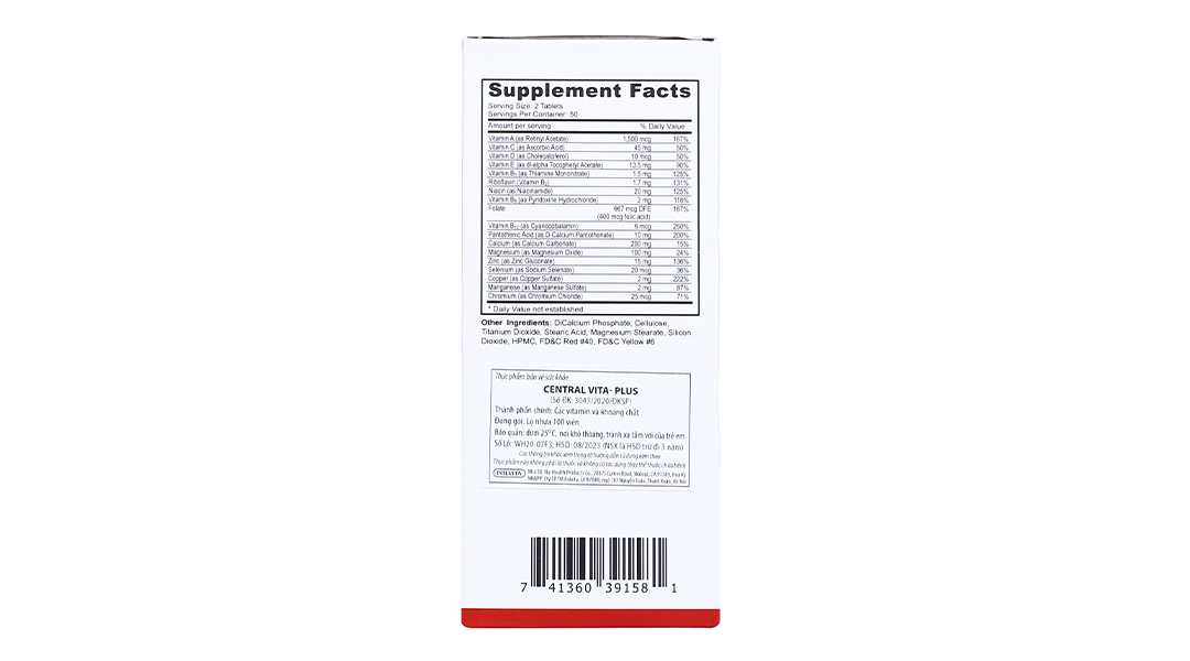 Central Vita - Plus Lọ 100v - 05/2026 | nhathuocankhang.com