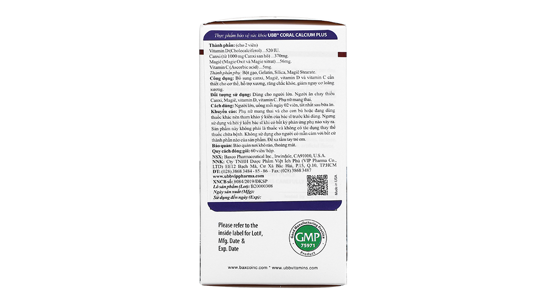 Viên Uống Coral Calcium Plus Ubb hộp 60 viên - 01/2026 ...