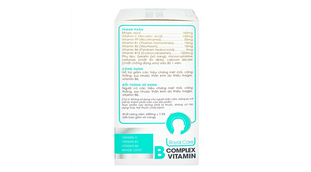 B Complex Vitamin Royal Care giúp giảm mệt mỏi, căng thẳng lọ 60 viên ...