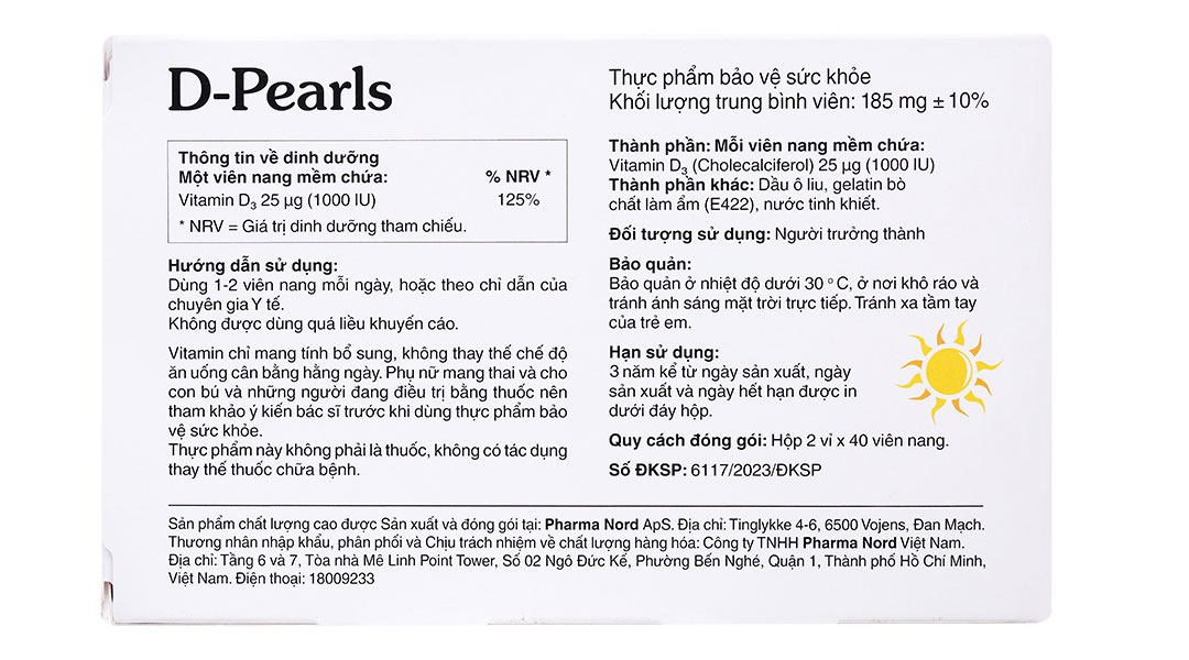 Viên Uống Bổ Sung Vitamin D3 Pharma Nord D-Pearls hộp 80 viên - 01/2026 ...