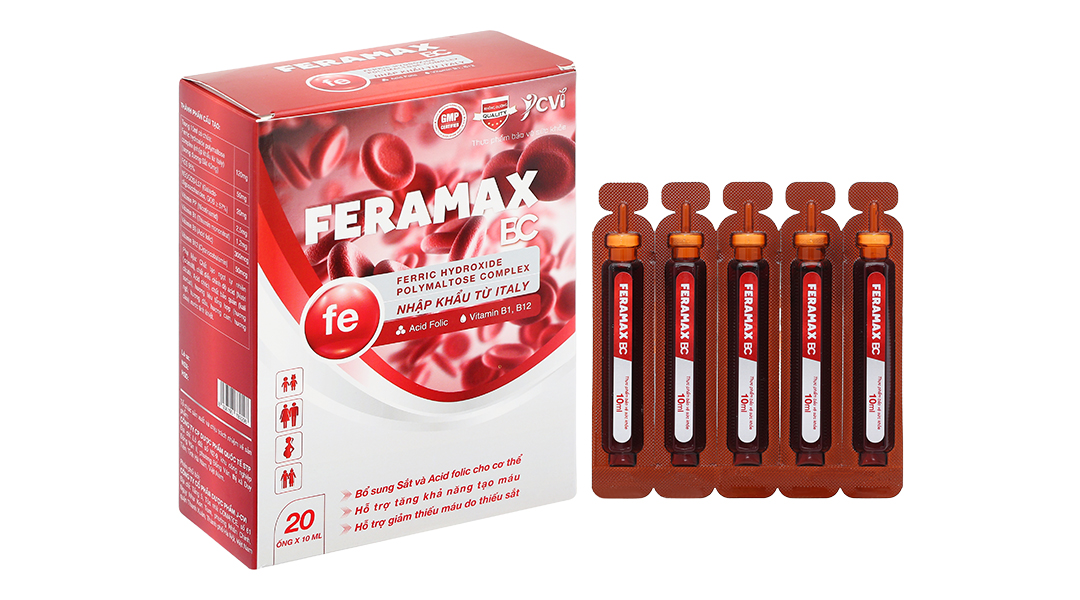 Thực phẩm bảo vệ sức khỏe Feramax Bc hộp 20 ống x 10ml - 10/2025 ...