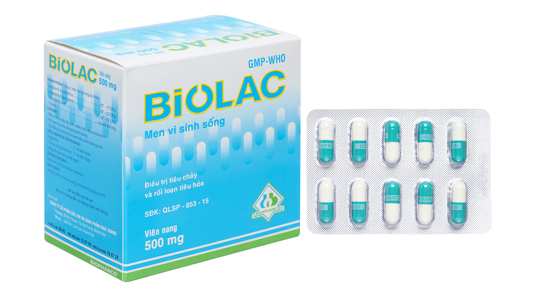 Biolac 500mg bổ sung vi sinh, trị tiêu chảy và táo bón (10 vỉ x 10 viên ...