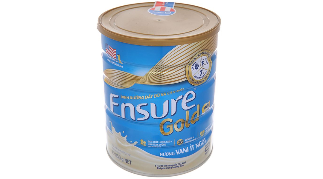 Sữa bột Ensure Gold Vani Ít Ngọt Lon 850G - 10/2025 | nhathuocankhang.com