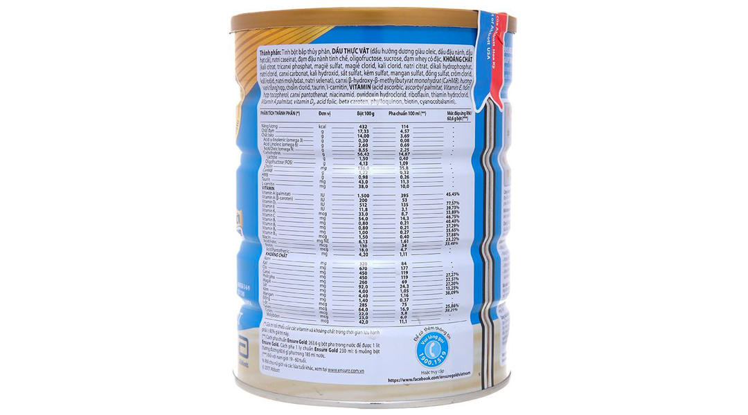 Sữa bột Ensure Gold Vani Ít Ngọt Lon 850G - 10/2025 | nhathuocankhang.com