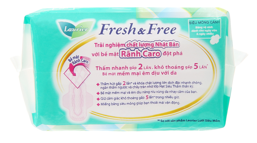Băng vệ sinh Laurier Fresh & Free siêu thấm gói 8 miếng - 12/2025 ...