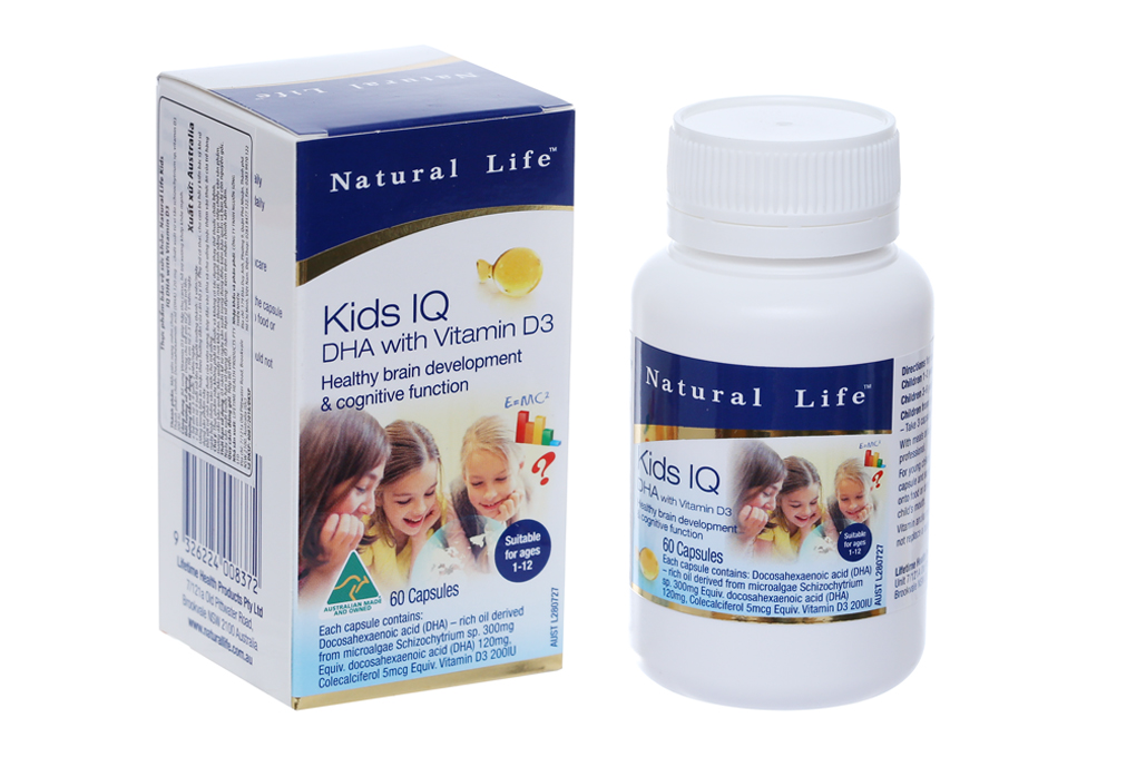 Kids Iq Dha D3 Natural Life hộp 60 viên - 09/2025 | nhathuocankhang.com