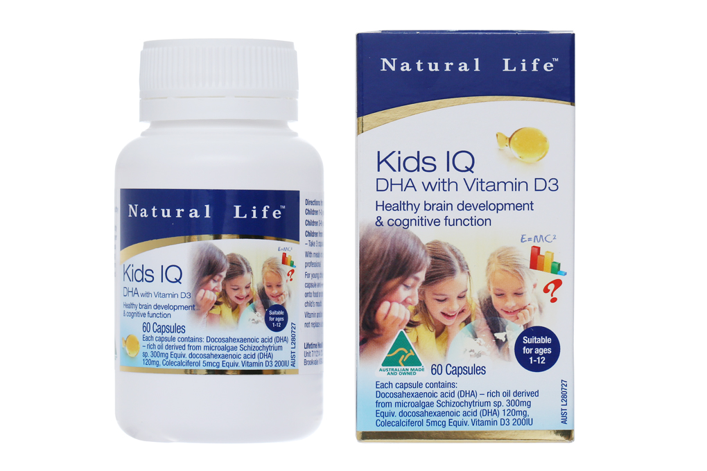 Kids Iq Dha D3 Natural Life hộp 60 viên - 09/2025 | nhathuocankhang.com