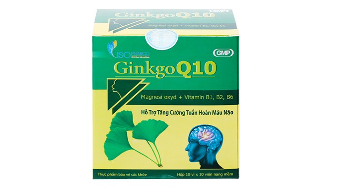 Viên uống bổ não Ginkgo Q10 IsoPharco hộp 100 viên-Nhà thuốc An Khang