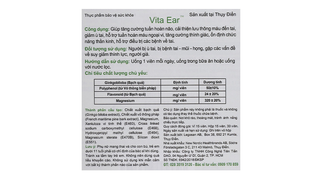 New Nordic Vita Ear H/15V - 12/2025 | nhathuocankhang.com