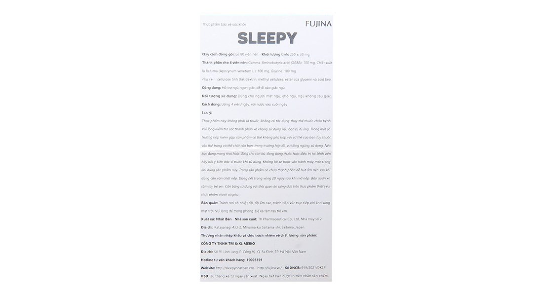Thực phẩm bảo vệ sức khỏe Ngủ Ngon Sleepy Fujina Hộp 80 Viên - 02/2026 ...