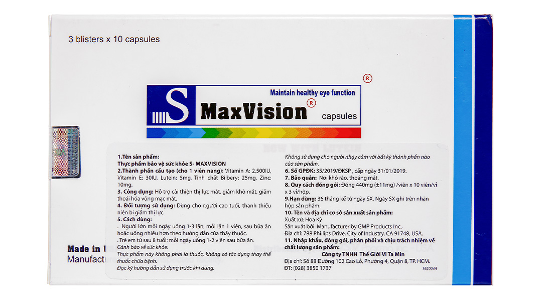S-Maxvision Hộp 30v - 09/2025 | nhathuocankhang.com
