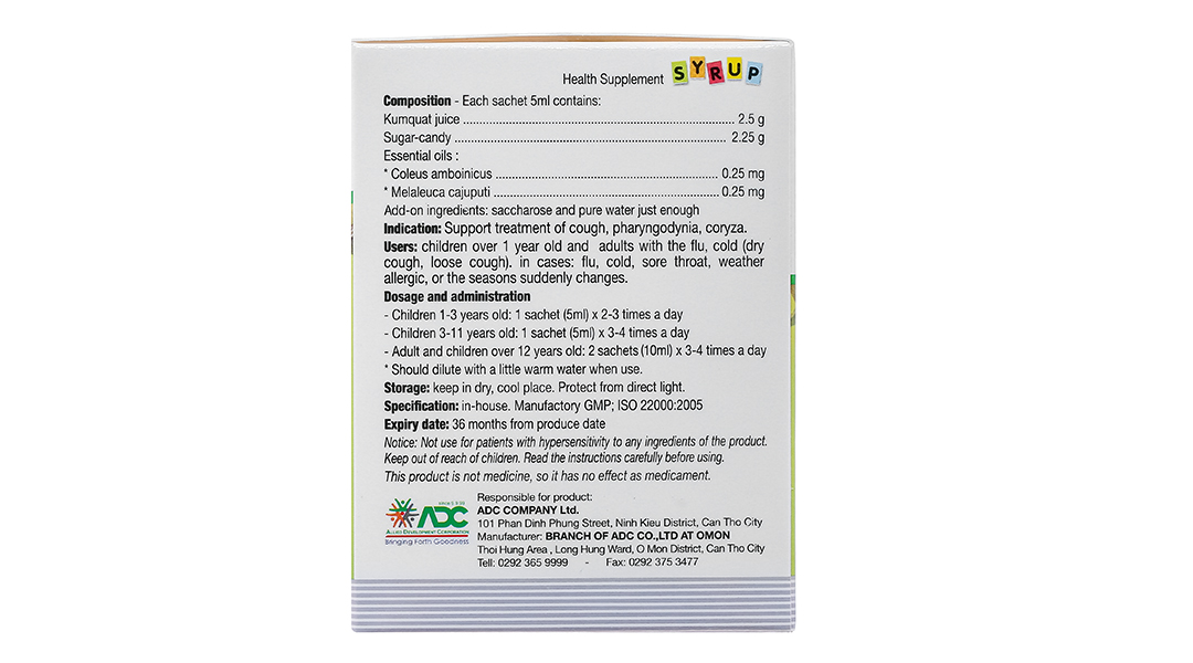 Codatux Syrup 5Ml H/30G - 12/2025 | nhathuocankhang.com