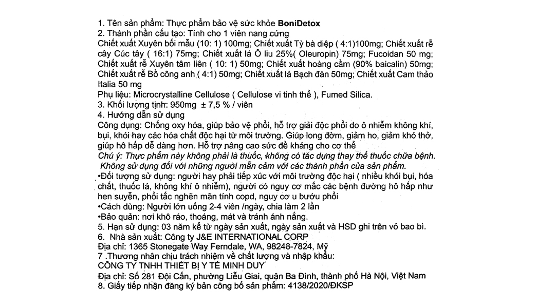 Boni Detox hộp 30 viên - 11/2025 | nhathuocankhang.com