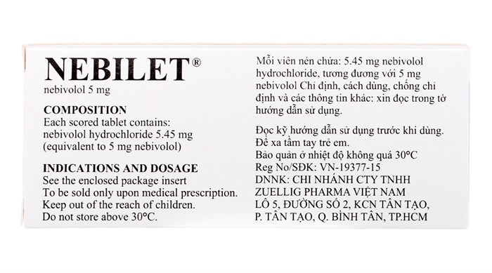 Thuốc Nebilet 5mg hộp 14 viên-Nhà thuốc An Khang