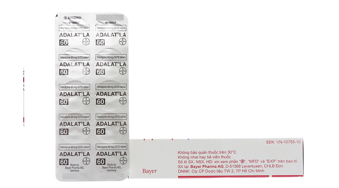 Adalat LA 60 trị tăng huyết áp, đau thắt ngực (3 vỉ x 10 viên) - 10/ ...