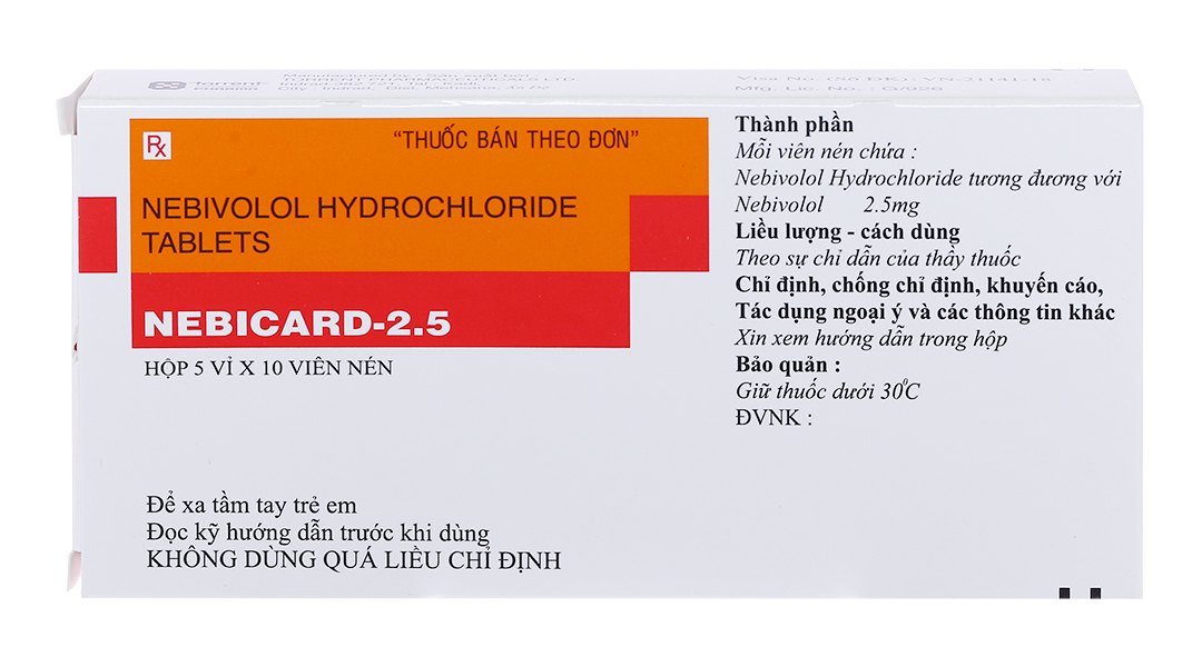 Nebicard-2.5 trị tăng huyết áp (5 vỉ x 10 viên) - 08/2025 | nhathuocankhang.com
