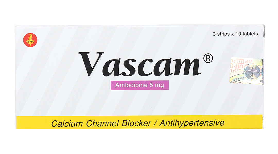 Thuốc Vascam 5mg trị tăng huyết áp, đau thắt ngực - 02/2026 ...