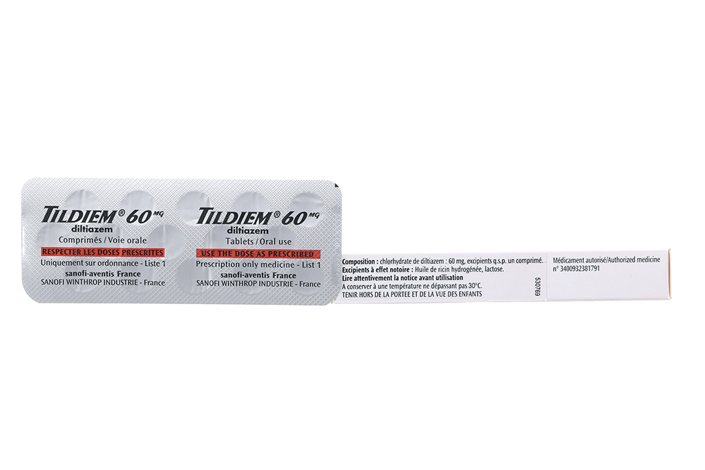 Tildiem 60mg trị đau thắt ngực (2 vỉ x 15 viên) - 08/2025 ...