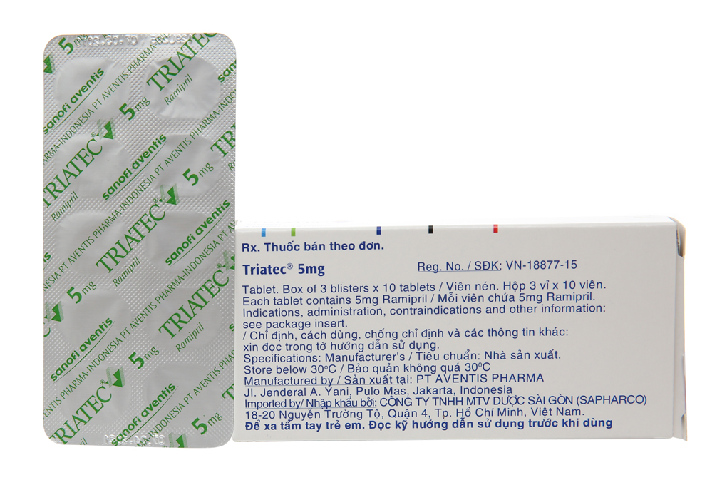 Triatec 5mg trị tăng huyết áp, suy tim (3 vỉ x 10 viên) - 08/2025 ...
