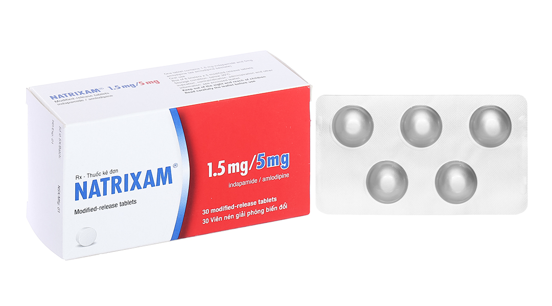 Thuốc Natrixam 1.5mg/5mg trị tăng huyết áp (6 vỉ x 5 viên) - 08/2025 ...