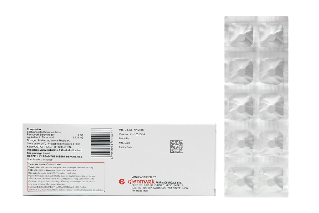 Perigard-4 trị tăng huyết áp (1 vỉ x 10 viên) - 08/2025 ...