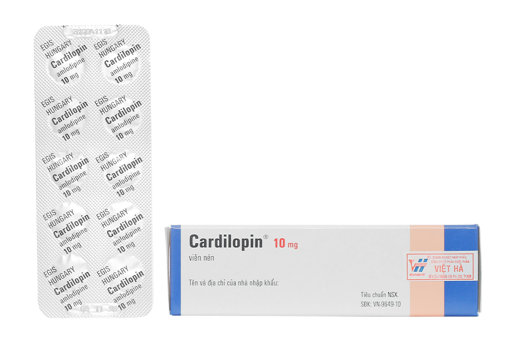 Cardilopin 10mg trị tăng huyết áp, đau thắt ngực (3 vỉ x 10 viên) - 03/ ...