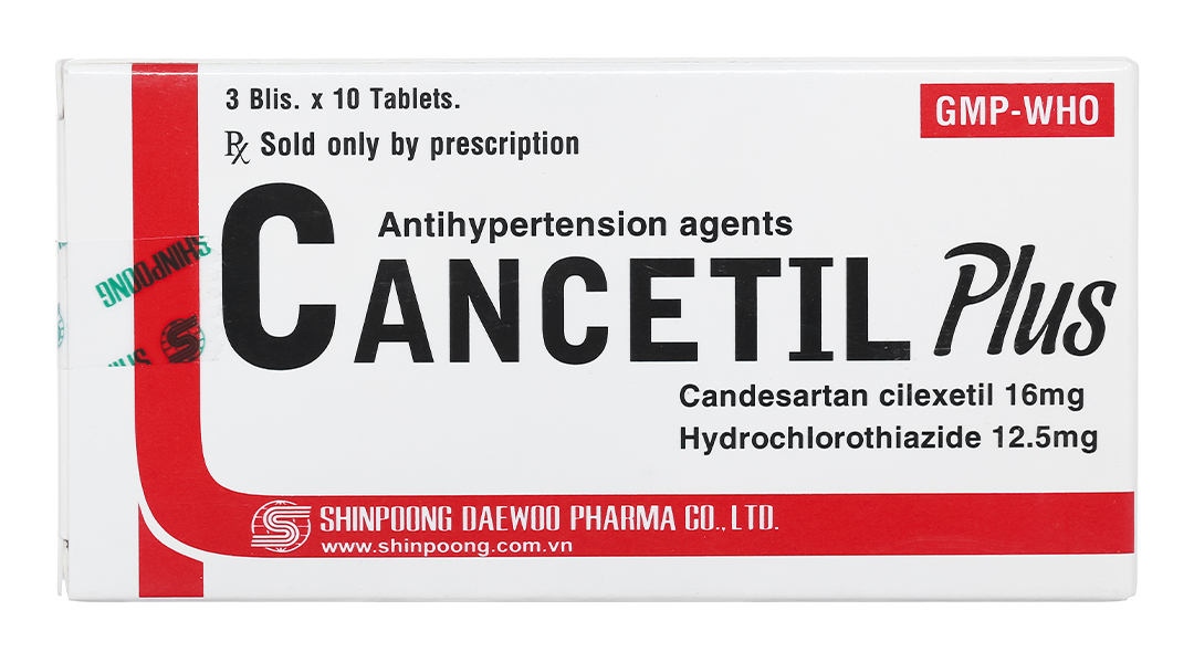 Cancetil Plus 16mg/12.5mg trị tăng huyết áp (3 vỉ x 10 viên) - 12/2025 ...