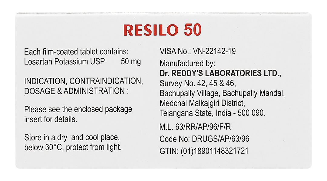 Resilo 50 trị tăng huyết áp, suy tim (2 vỉ x 10 viên) - 10/2025 ...