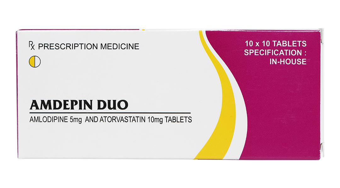 Amdepin Duo 5mg/10mg phối hợp trị rối loạn mỡ máu kèm tăng huyết áp (10 ...