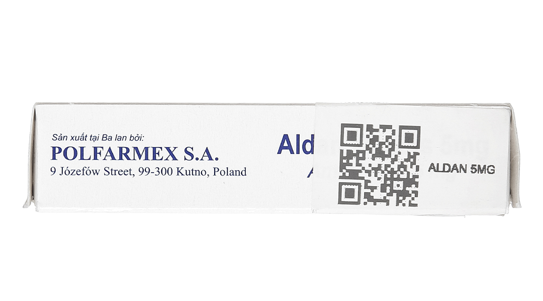 Aldan Tablets 5mg trị tăng huyết áp, dự phòng ở người đau thắt ngực (3 ...