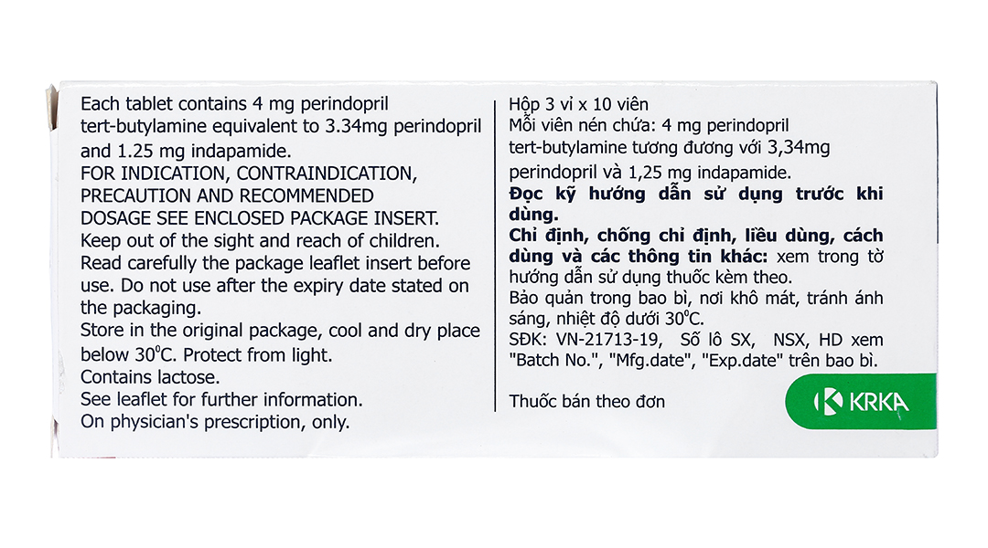 Prenewel 4mg/1.25mg Tablets trị tăng huyết áp (3 vỉ x 10 viên) - 08/ ...