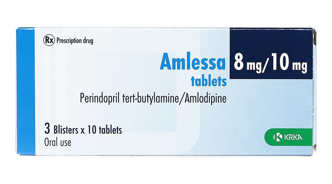 Amlessa 8mg/10mg Tablets trị tăng huyết áp, mạch vành (3 vỉ x 10 viên ...