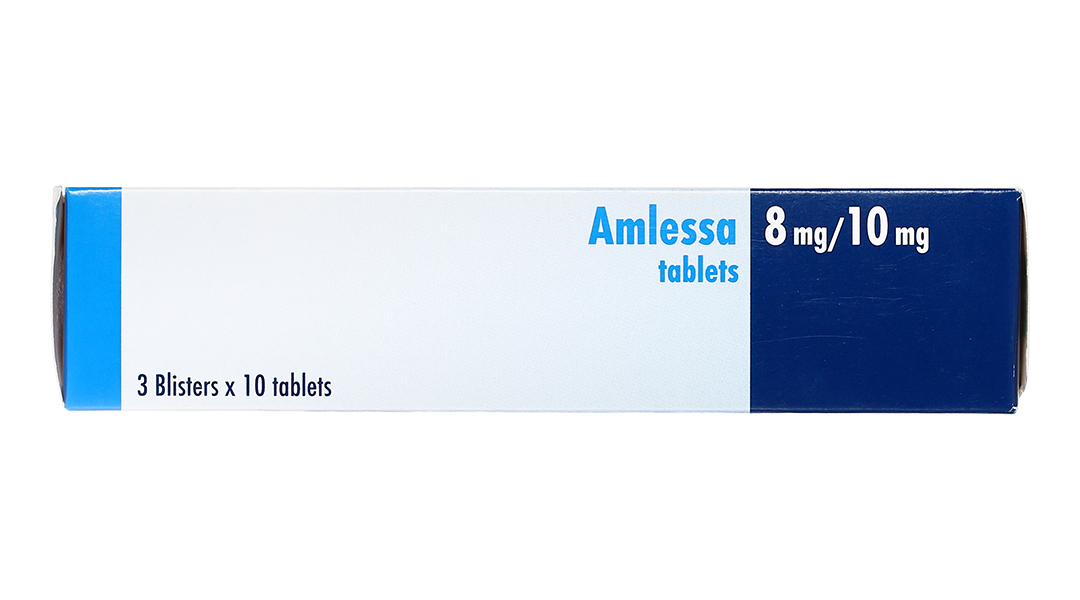 Amlessa 8mg/10mg Tablets trị tăng huyết áp, mạch vành (3 vỉ x 10 viên ...